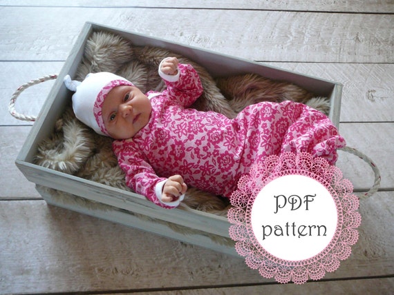 Baby girl pattern. Newborn gown. PDF pattern easy with lots | Etsy