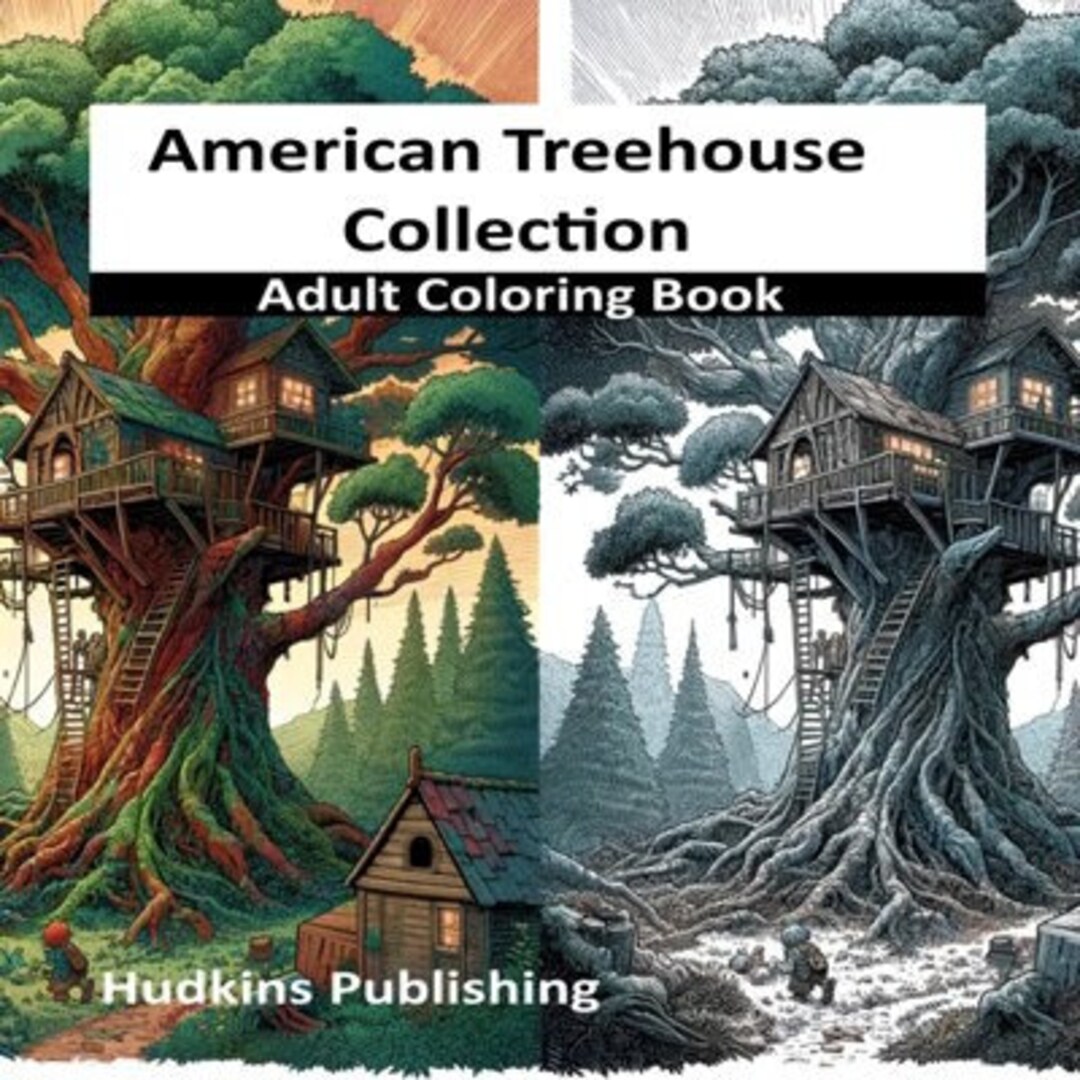 American Treehouse Collection: Adult Coloring Book, Highly Detailed and ...