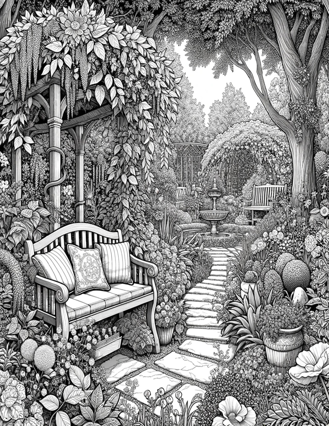 Spring Gardens Coloring Book: 40 Coloring Pages, Enchanting Gardens ...