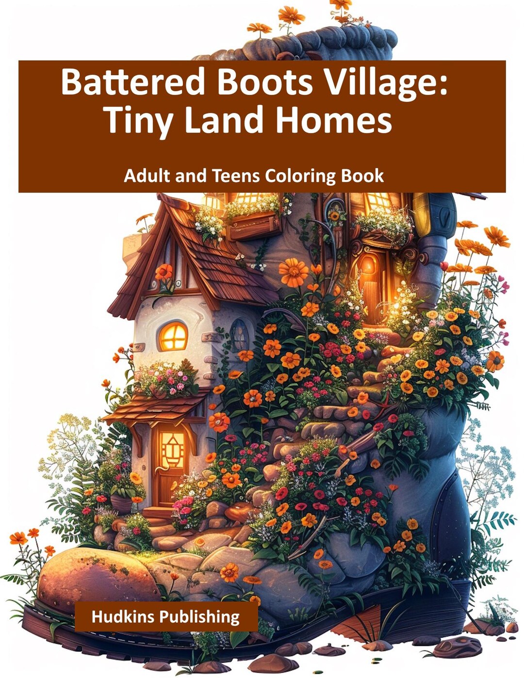 Battered Boots Village: Tiny Land Homes, Adult and Teen Coloring Book ...
