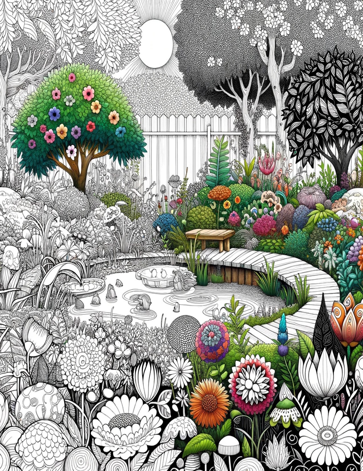 Spring Gardens Coloring Book: 40 Coloring Pages, Enchanting Gardens ...