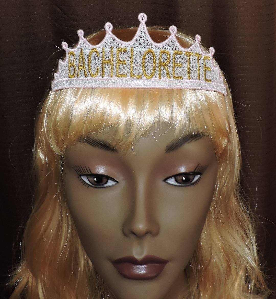 Custom Bachelorette Tiara Freestanding Lace Bachelorette Party Bridal ...