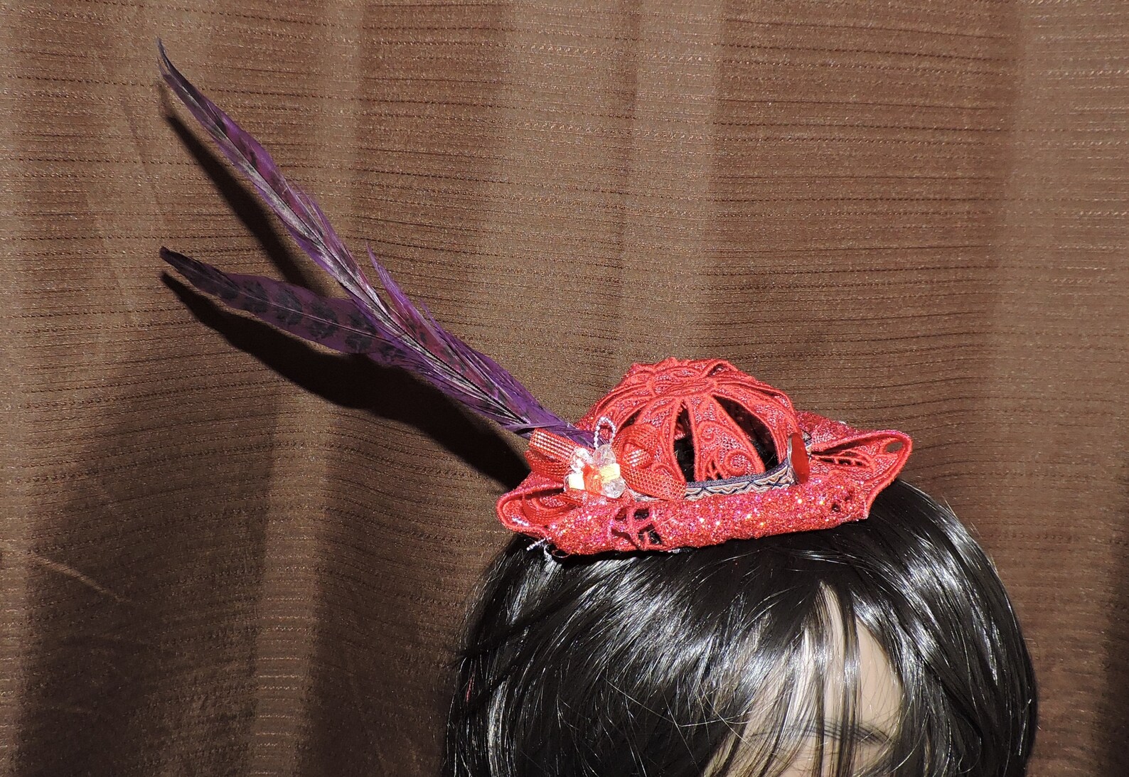 RTS Red Free Standing Lace Mini Tricorn Pirate Hat Gift | Etsy