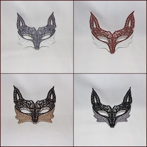 Custom Freestanding Lace Fox Mask Crystal Rhinestones Freestanding Lace ...