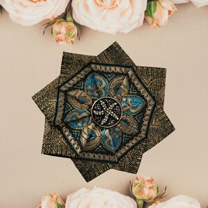 Blue and Gold Cockade Hat Pin Medium 4" Colonial Broach Pin Renaissance ...