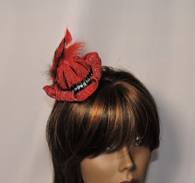 Red Mini Pirate Hat Tricorn Freestanding Lace Gift - Etsy