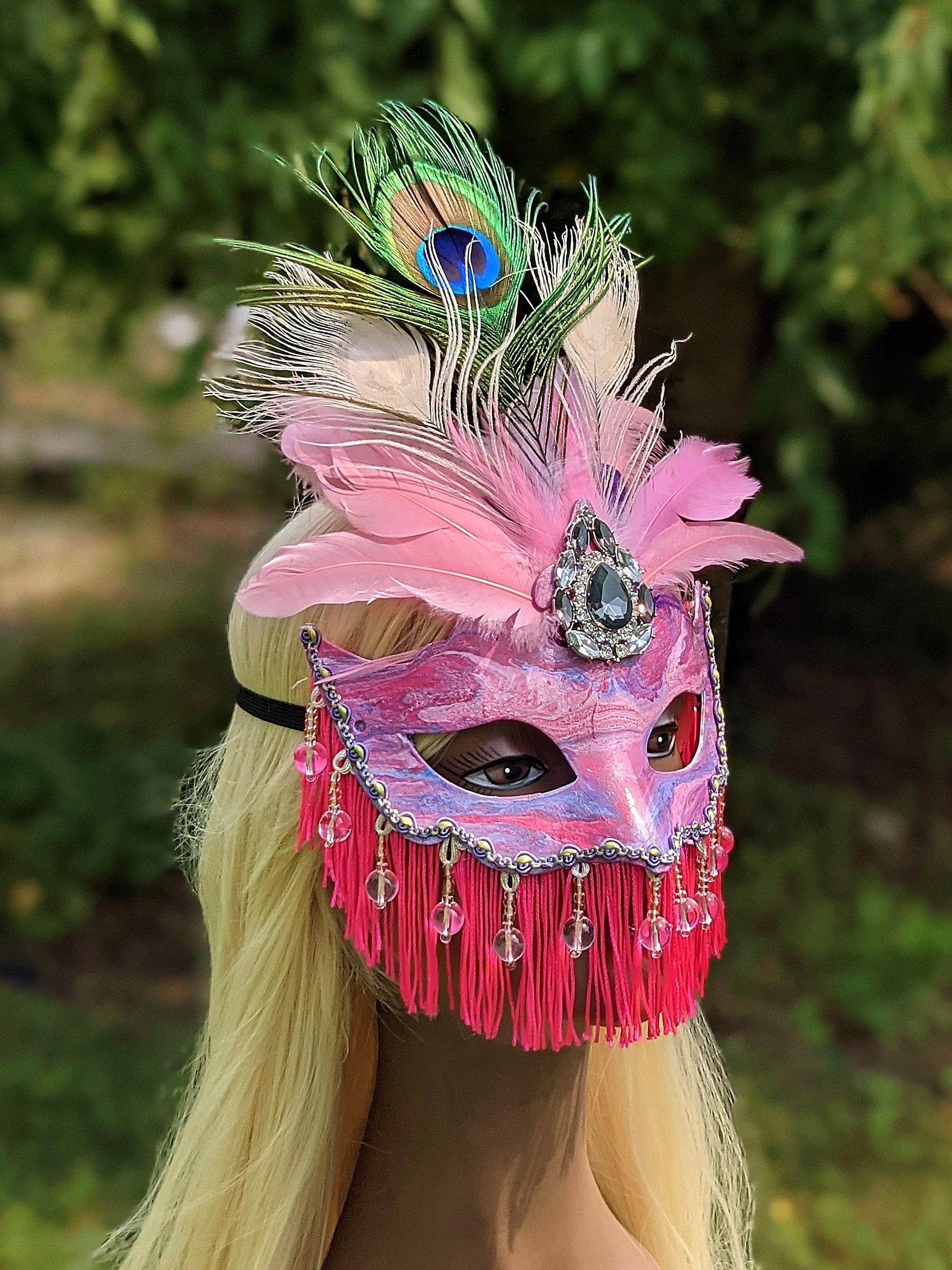 Pink Mardi Gras Mask, Costume Party, Halloween Mask, Venetian Party ...