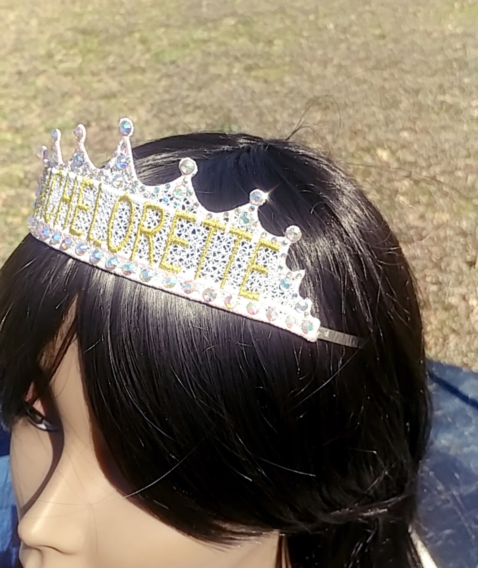 Custom Bachelorette Tiara Freestanding Lace Bachelorette Party Bridal ...