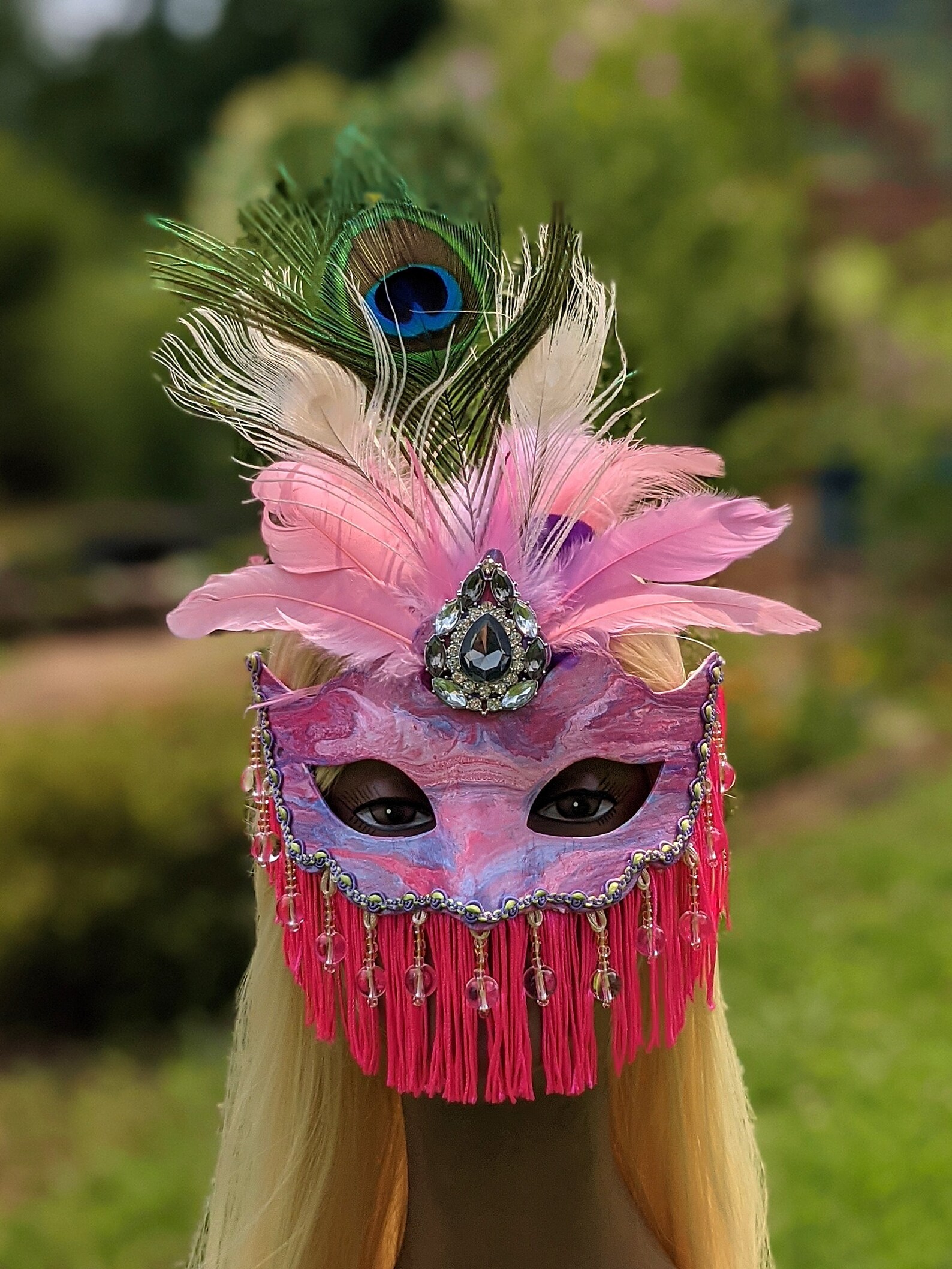 Pink Mardi Gras Mask, Costume Party, Halloween Mask, Venetian Party ...