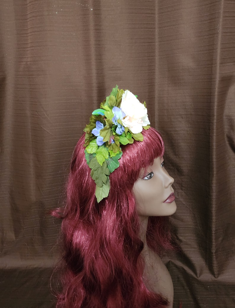 Fairy Leaf Crown With Horns, Pixie Headband for Pagan Festival Cosplay ...