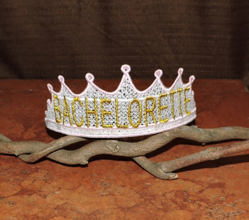 Custom Bachelorette Tiara Freestanding Lace Bachelorette Party Bridal ...