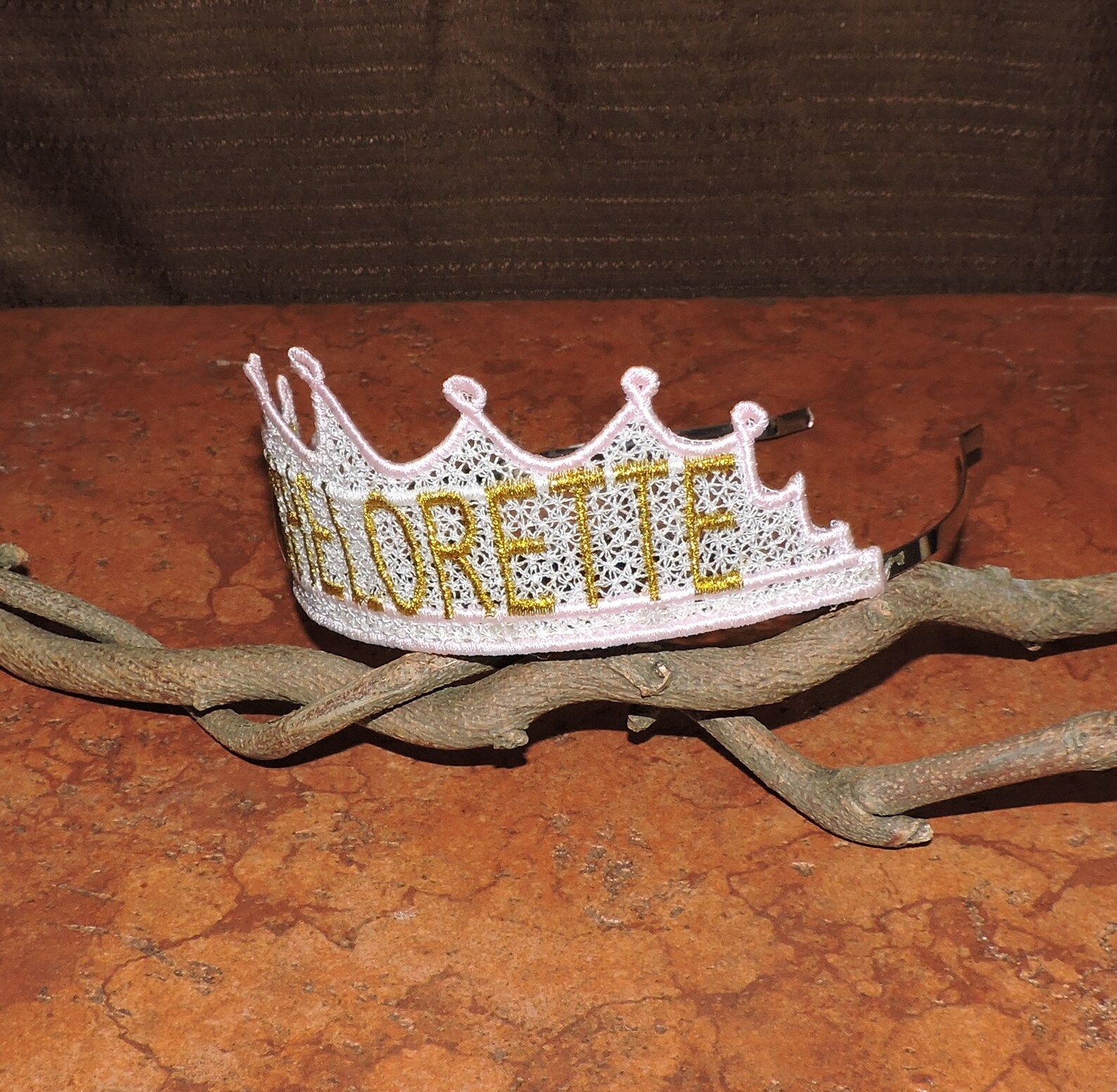Custom Bachelorette Tiara Freestanding Lace Bachelorette Party Bridal ...