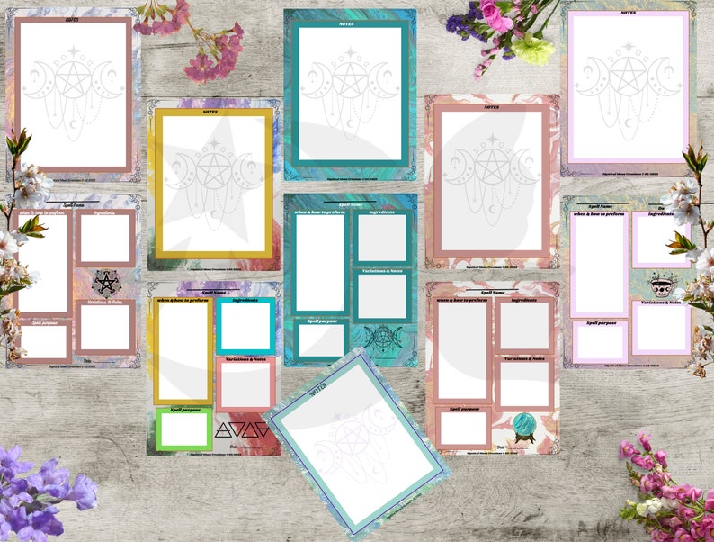 Book of Shadow Pages Digital Download, Grimoire Spell Template ...