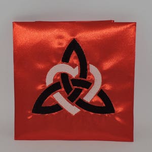 Red Handmade Altar Cloth –trinity Knot Wiccan Celtic Shrine Cloth Wicca ...