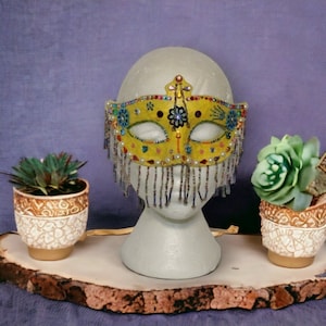 Masquerade Mardi Gras Yellow Mask for Festivals Cosplay and Halloween ...