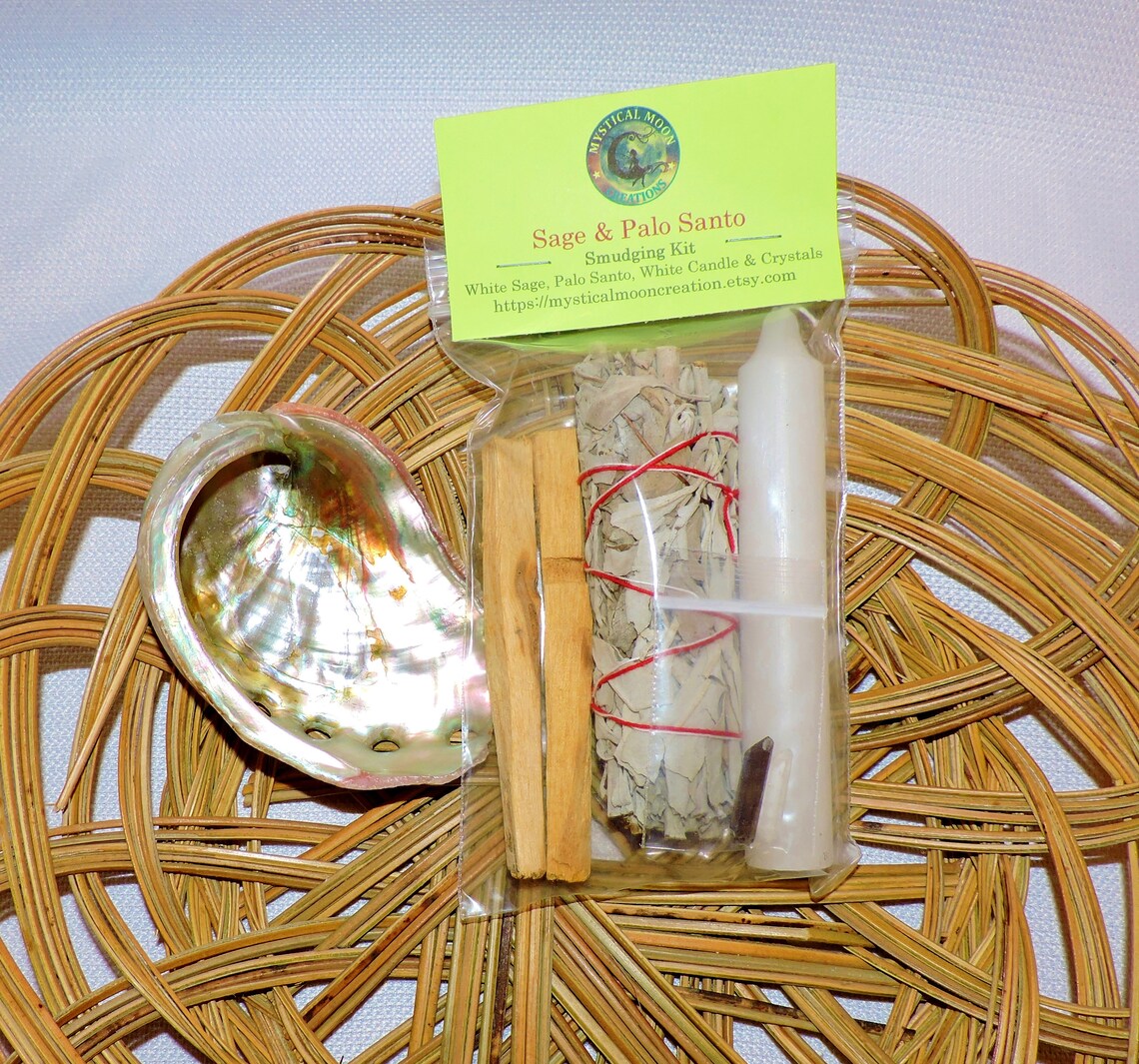 Smudge Kit Smudging Abalone Shell House Blessing Cleansing Housewarming ...