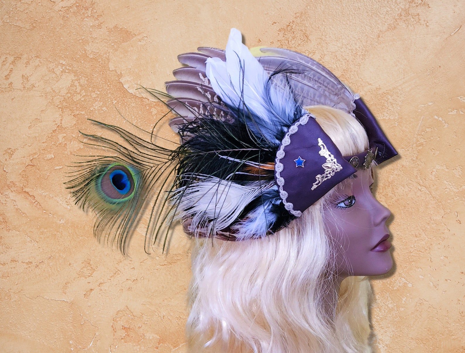 Valkyrie Winged Headdress Feather Crown Masquerade Headband - Etsy
