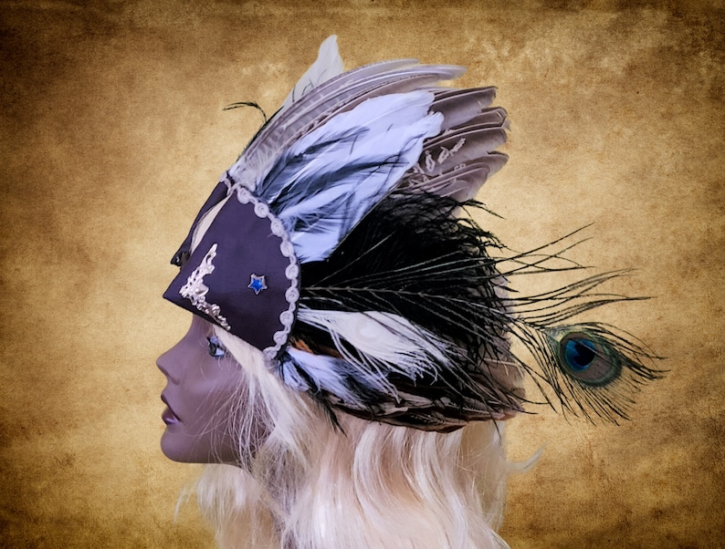 Valkyrie Winged Headdress Feather Crown Masquerade Headband - Etsy