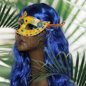 Masquerade Mardi Gras Yellow Mask for Festivals Cosplay and Halloween ...