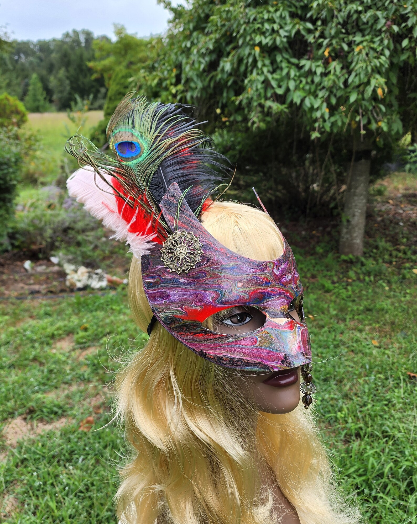 Halloween Masquerade Mask, Paint Poured, Mask Costume, Ball Mask ...