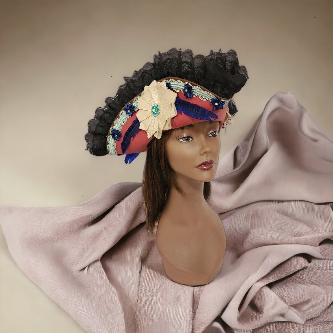Fancy Pirate Tricorn Hat for Steampunk or Renaissance Costumes ...