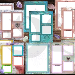 Book of Shadows Spell Sheet Pages, Grimoire Pagan Stationary, Digital ...