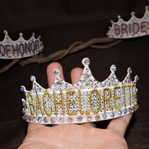 Custom Bachelorette Tiara Freestanding Lace Bachelorette Party Bridal ...