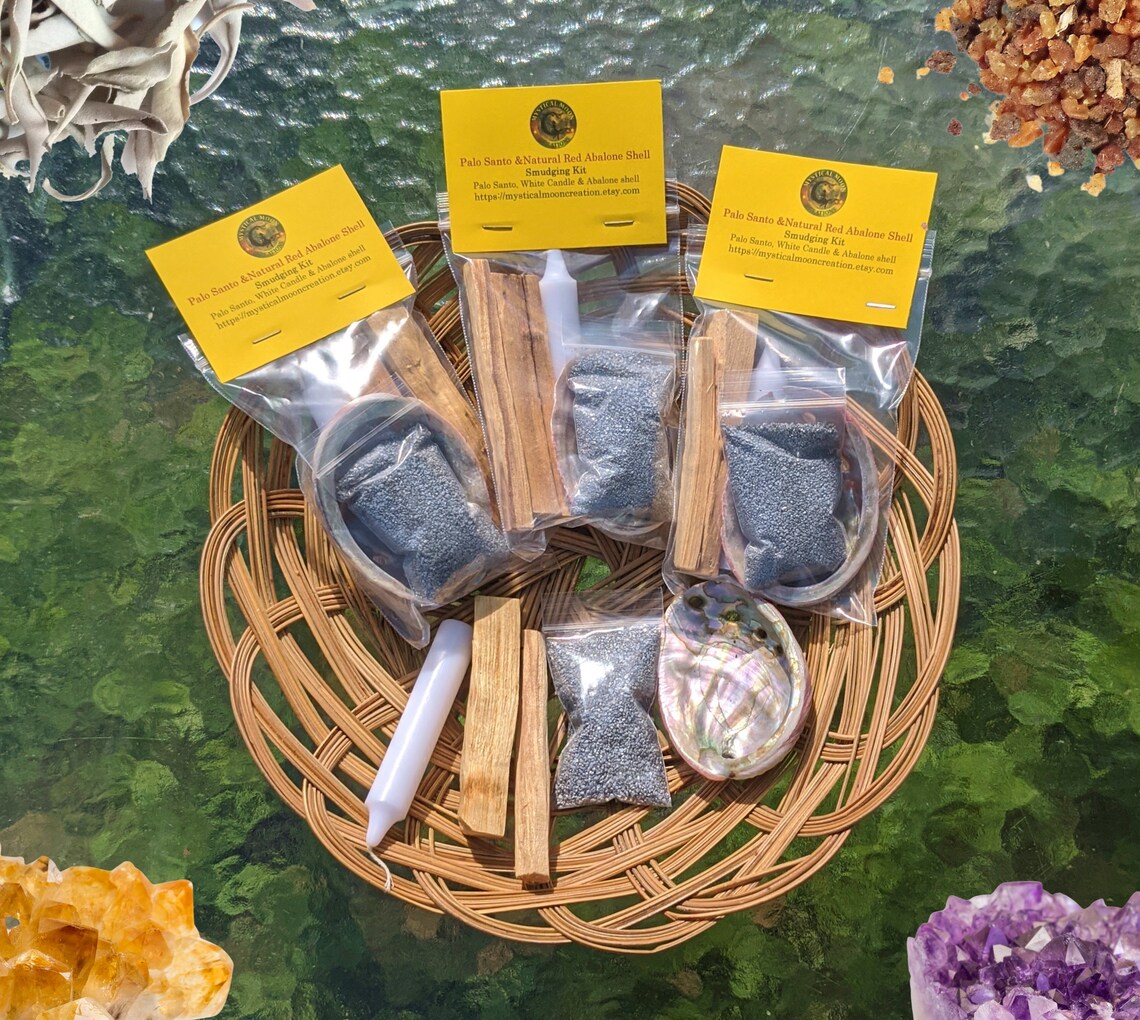 Smudge Kit Smudging Abalone Shell House Blessing Cleansing Housewarming ...