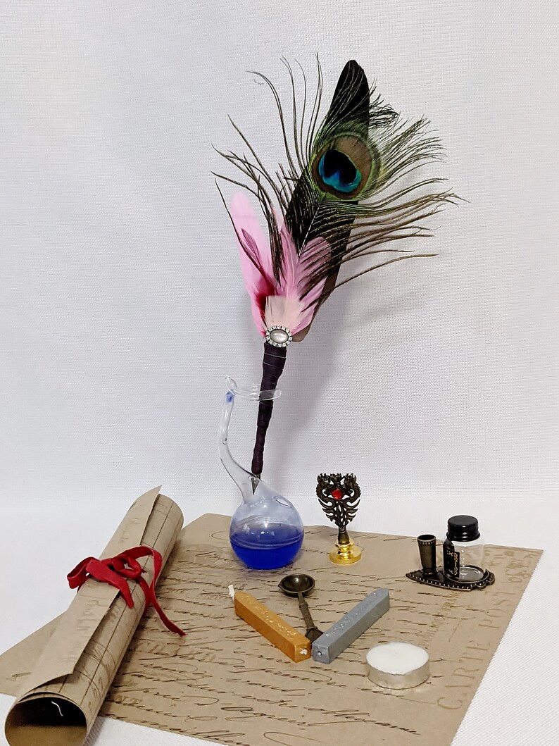 Pink Goose Feather Dip Pen Quill Calligraphy Journaling Love - Etsy