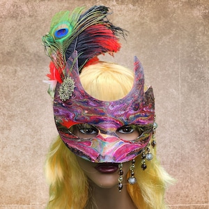 Halloween Masquerade Mask, Paint Poured, Mask Costume, Ball Mask ...