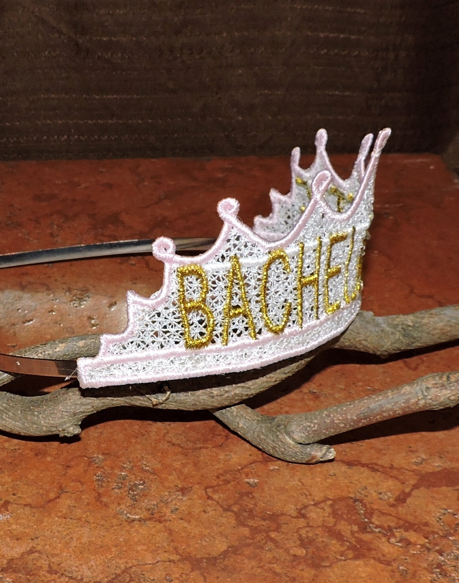 Custom Bachelorette Tiara Freestanding Lace Bachelorette Party Bridal ...