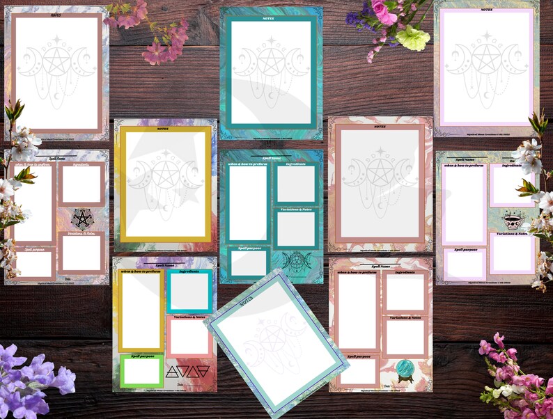 Book of Shadow Pages Digital Download, Grimoire Spell Template ...