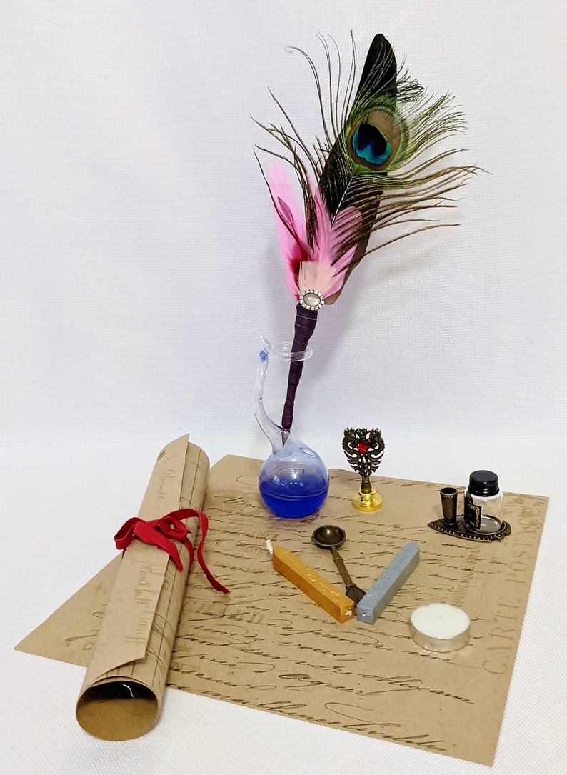 Pink Goose Feather Dip Pen Quill Calligraphy Journaling Love - Etsy