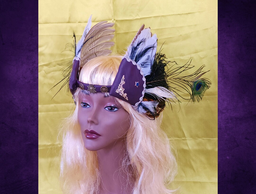 Valkyrie Winged Headdress Feather Crown Masquerade, Headband, Circlet ...