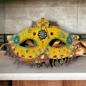 Masquerade Mardi Gras Yellow Mask for Festivals Cosplay and Halloween ...