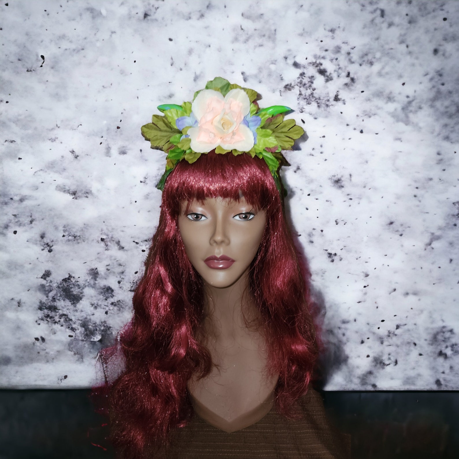 Fairy Leaf Crown With Horns, Pixie Headband for Pagan Festival Cosplay ...