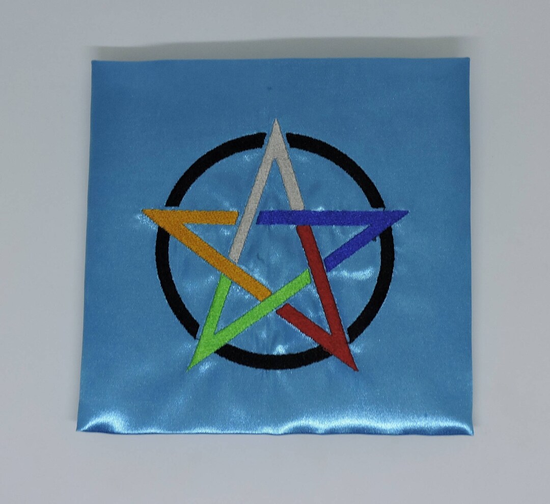 RTS Blue Handmade Altar Cloth 27" X 21" Elemental Pentacle– Wiccan ...