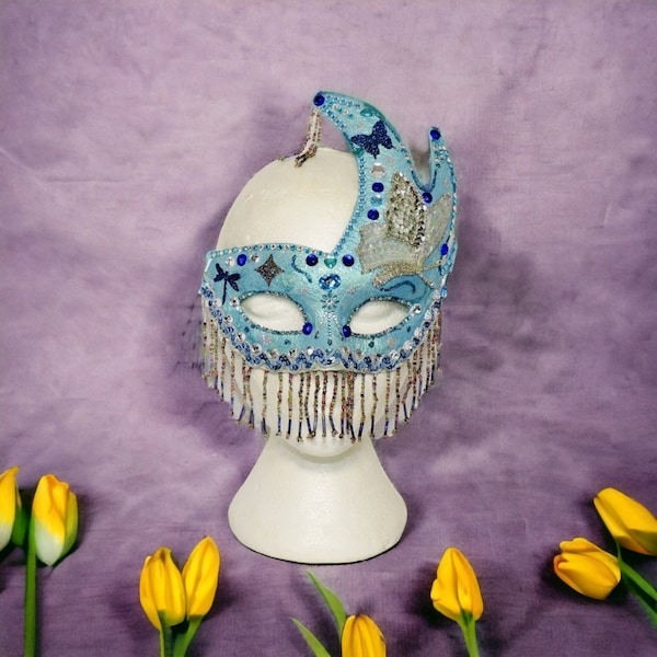 Blue Masquerade Mask - Etsy