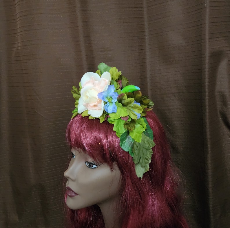 Fairy Leaf Crown With Horns, Pixie Headband for Pagan Festival Cosplay ...
