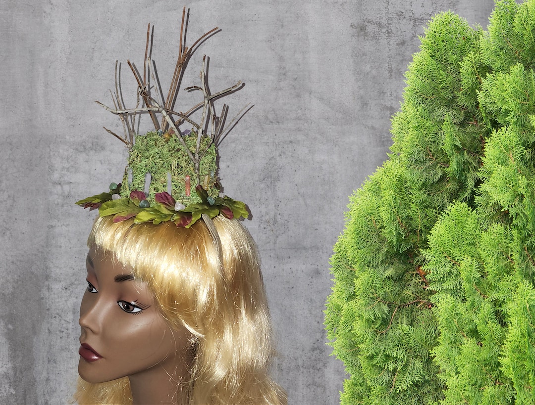 Woodland Nymph Crown, Wood Elf Headdress, Mother Earth Goddess, Forest ...