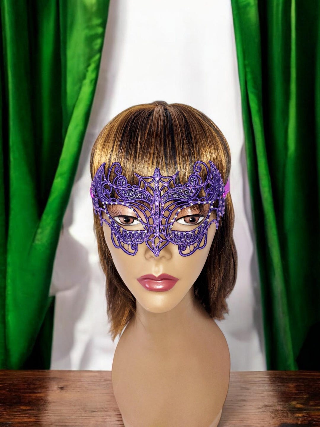 Gothic Purple Bat Mask for Masquerade Ball, Mardi Gras, Halloween ...