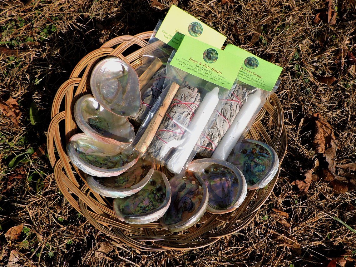 Smudge Kit Smudging Abalone Shell House Blessing Cleansing - Etsy
