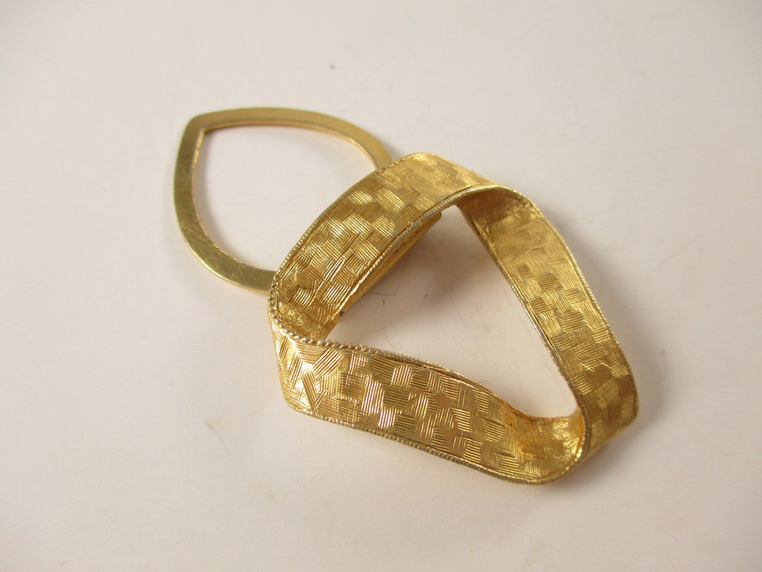 Vintage Gold Scarf Clip, Pinless Triangle Pin,fashion Jewelry Brooch ...