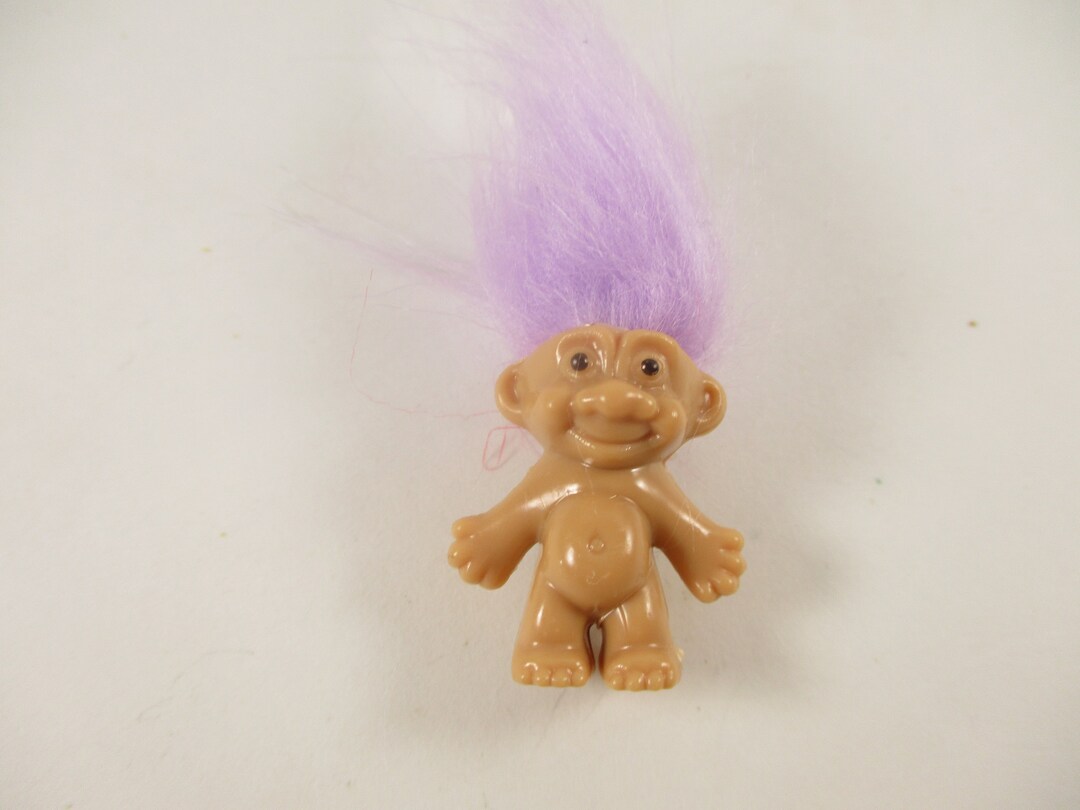 Lilac Magnet Troll Doll, Mini Bright Hair Troll 1990s Retro Nostalgia ...