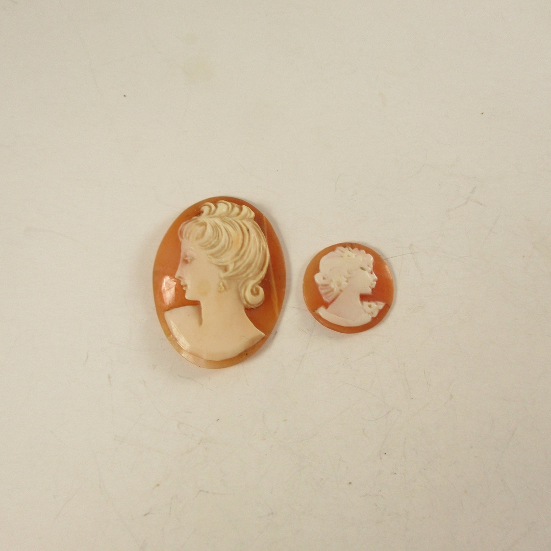 Two Vintage Real Shell Cameos, Repurpose Jewelry Findings Parts - Etsy