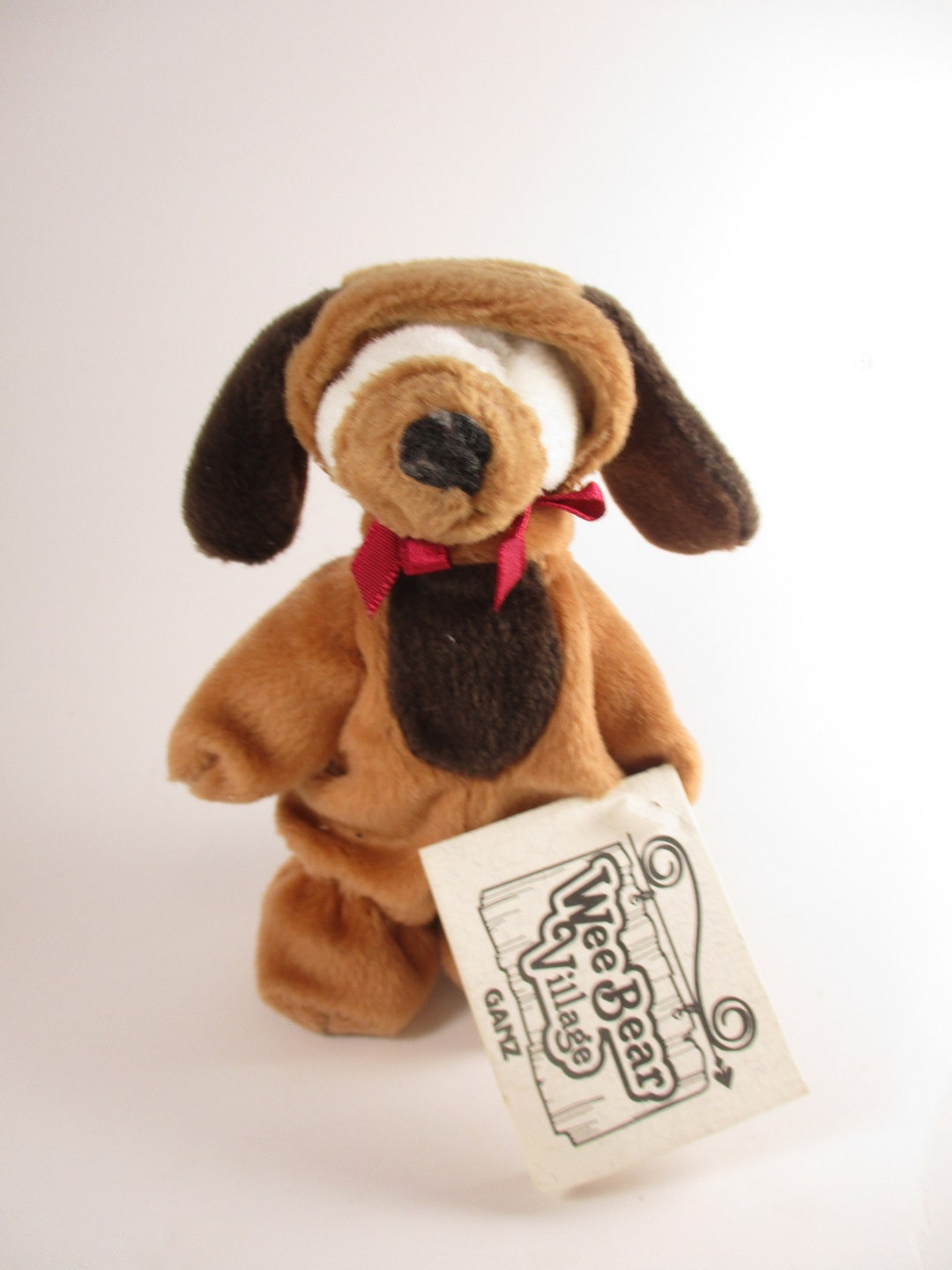 Vintage Wee Bear Village Dog, With Tag, Gantz Small Brown Plush Teddy ...