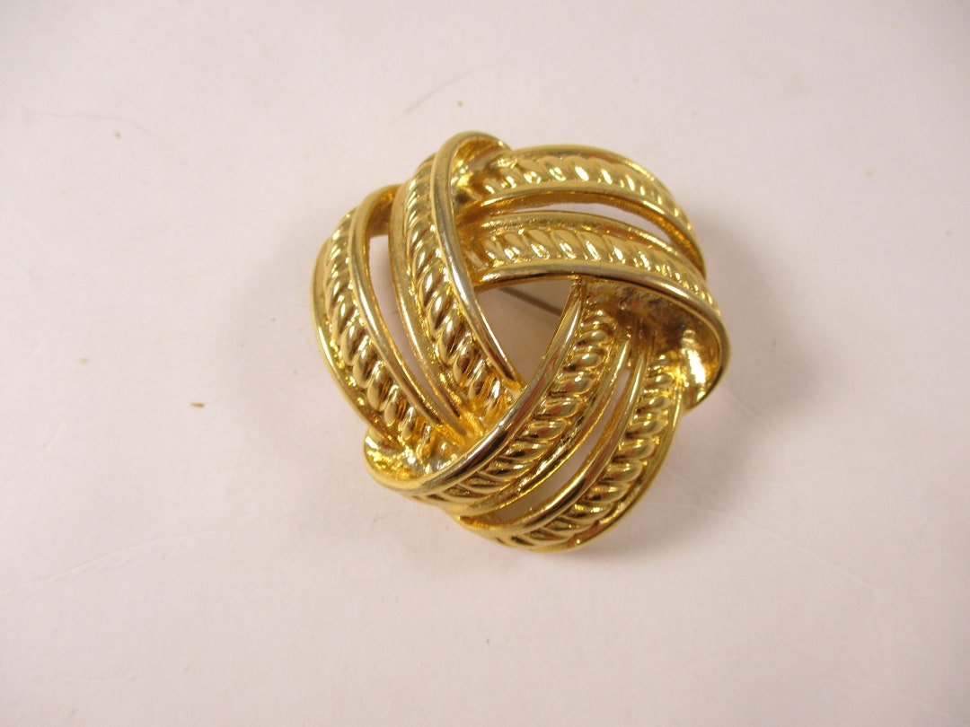 Vintage Gold Twist Knot Triangle Brooch Pin Fashion Celtic Jewelry ...
