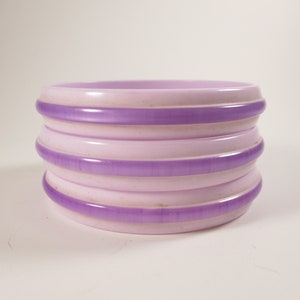 Set of 3 Lilac Purple Bangles ,fun Fashion Plastic 80s , Vintage Mod ...