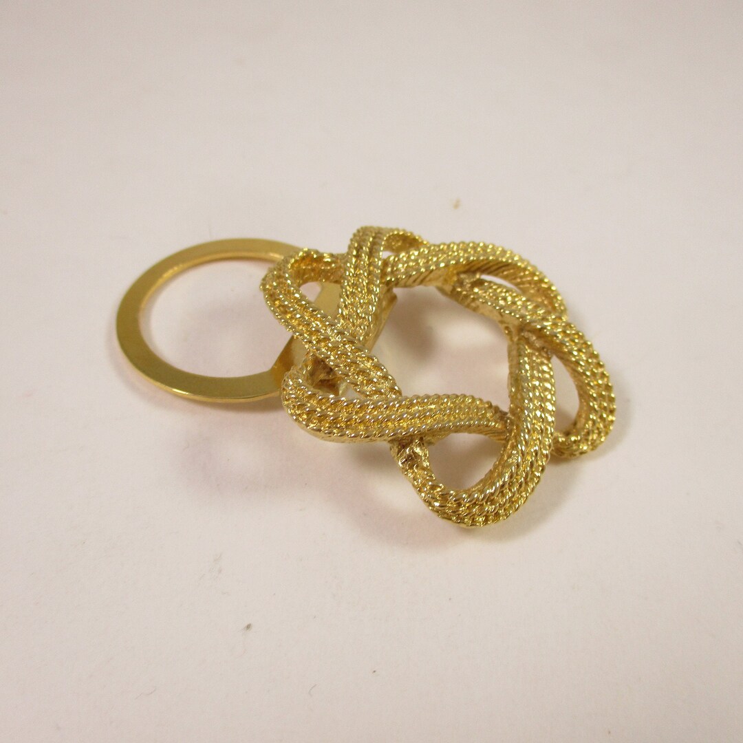 Gold Scarf Clip, Vintage Knot Star Scarf Ring, Pinless Brooch Slide ...
