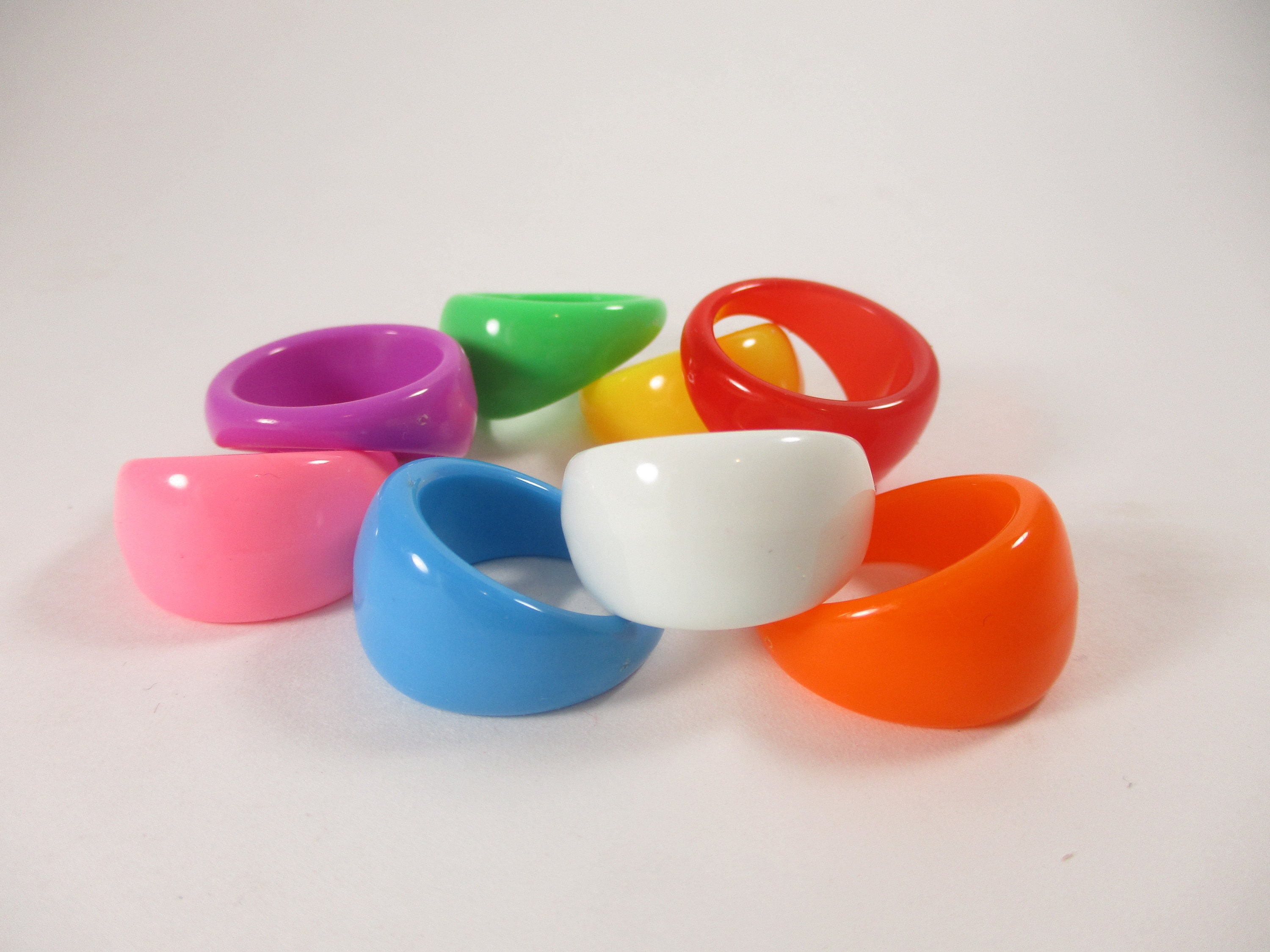 Chunky Orange Acrylic Ring, 90s Retro Fashion Colourful Statemetn ...